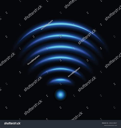 Wifi Light Effect Blue Glowing Signal Stock Vector Royalty Free 2392219827 Shutterstock