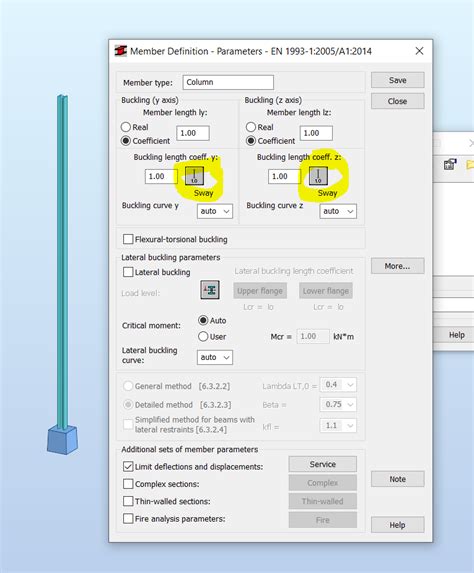 different buckling analysis results for member when comparing results