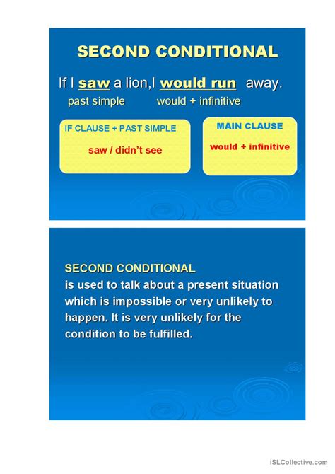 THE SECOND CONDITIONAL EXPLANATION English ESL Worksheets Pdf Doc