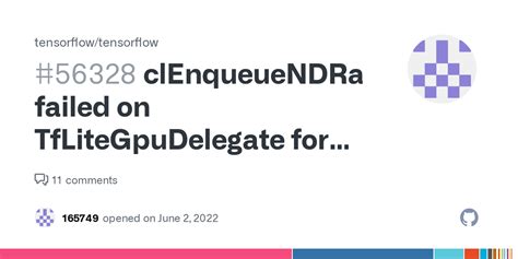 Clenqueuendrangekernel Failed On Tflitegpudelegate For Split Operation