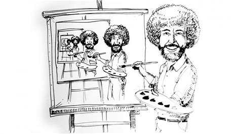 Bob Ross Painting Himself In A Recursive Style Hd Wallpaper Rare Gallery