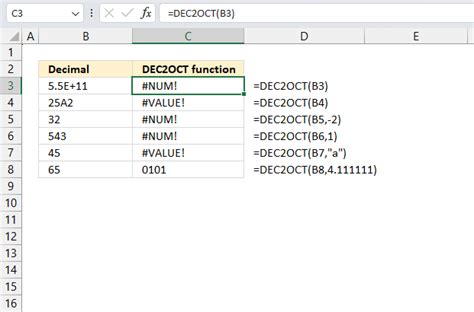 how to use the dec2oct function