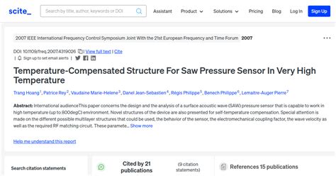 Temperature Compensated Structure For Saw Pressure Sensor In Very High