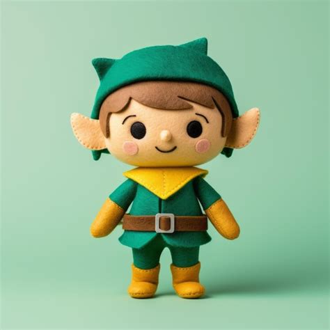 Isometric Plush Elf Puppet In Bold Mangainspired Fairy Tale Style