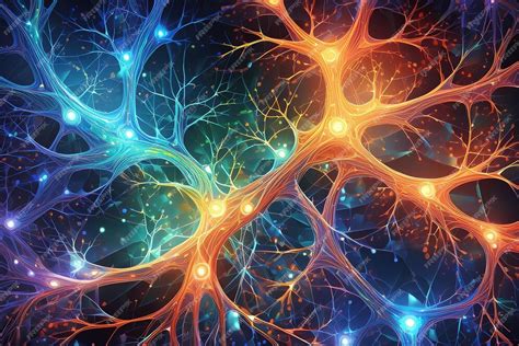 Fractal Neural Connections In Vivid Hues Premium Ai Generated Image