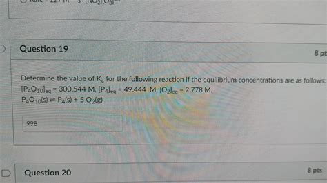 Solved Determine The Value Of Kc For The Following Reaction Chegg