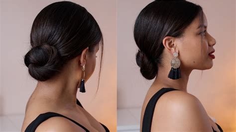 Low Bun Middle Part Tutorial At Patrick Oala Rarua Blog