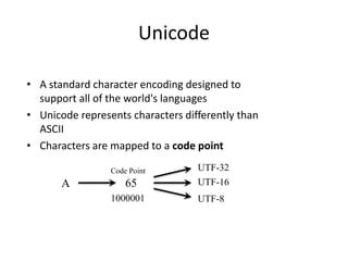 Character Encoding Unicode PPTX Programming Languages Computing