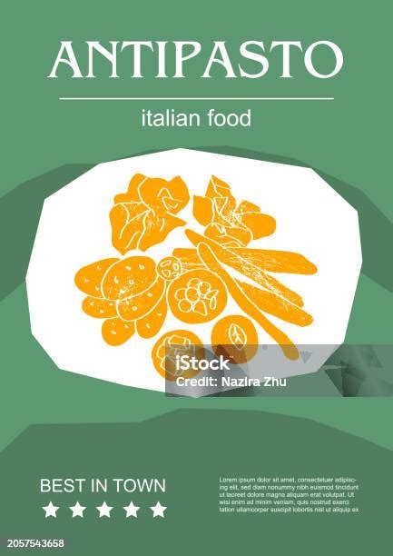 이탈리아 음식 세트 벡터 일러스트 레이 션입니다 새겨진 전채 요리 전통 요리 묶음 수제 및 레스토랑 저녁 식사 요리 이탈리아