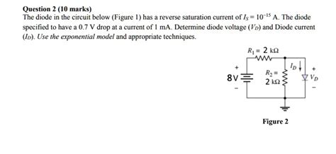 Question 2 10 Marks The Diode In The Circuit Below Figure 1 Has A