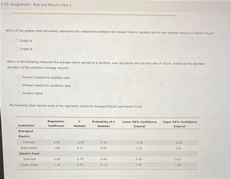 solved 3 assignment risk and return part ii calculating