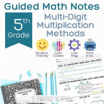Multiplying Multidigit Numbers Guided Math Notes By Miss Dowling Has Class