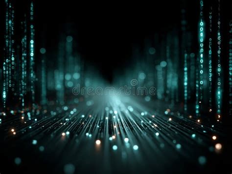 Abstract Teal Digital Data Stream Background Stock Illustration Illustration Of Lines Tech