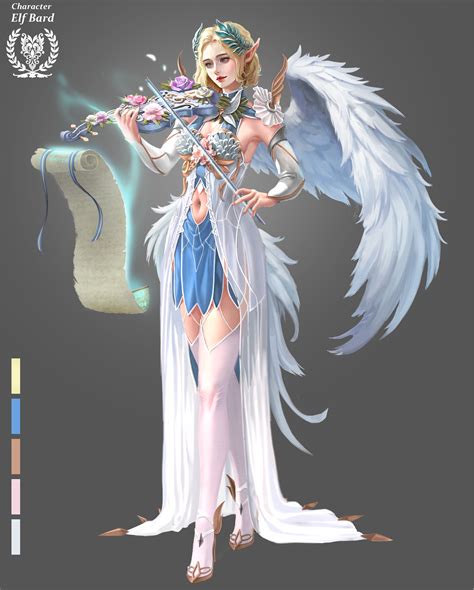 Artstation 엘프 바드 캐릭터 원화 시트