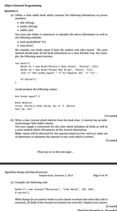 Solved Object Oriented Programming Question A Define A Chegg