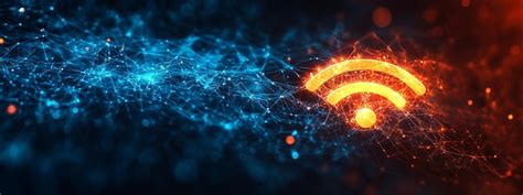 Glowing Wifi Symbol On Digital Network Background Premium Ai Generated Image