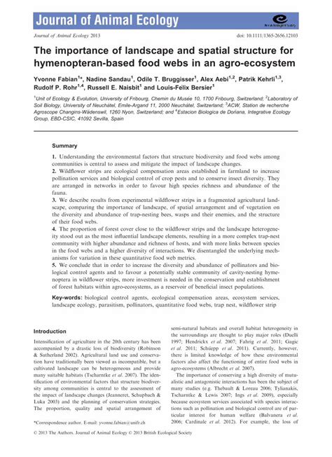 Pdf The Importance Of Landscape And Spatial Structure For