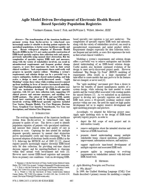 agile model driven development of electronic health record based