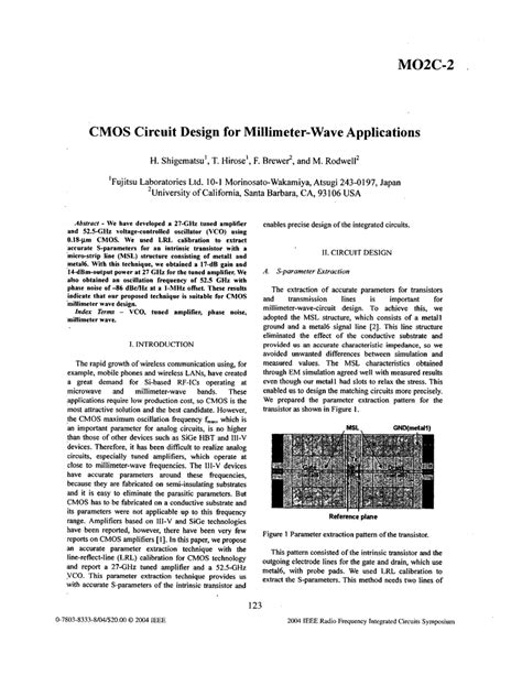 Pdf Cmos Circuit Design For Millimeter Wave Applications