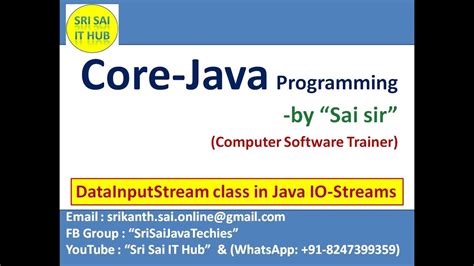 152 Datainputstream Class In Java Io Streams Input Steams And Output