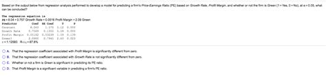 solved based on the output below from regression analysis