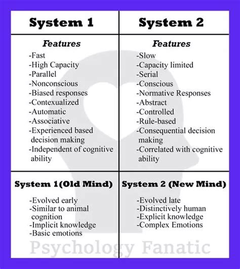 Dual Process Theory Thinking Fast Vs Thinking Slow Psychology Fanatic