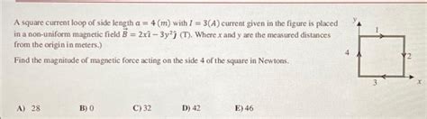 solved a square current loop of side length a 4 m with