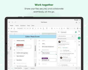 Zoho Sheet Spreadsheet App Apps On Google Play