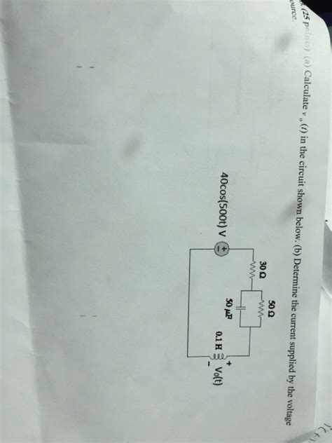 solved calculate v0 t in he circuit shown determine the