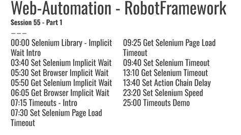 551 Selenium Library Implicit Wait Timeouts Action Chain Delays