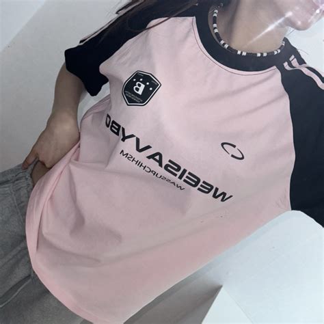 [y2k 유니폼st] 오버핏 유니폼 배색 트랙반팔티 에이블리