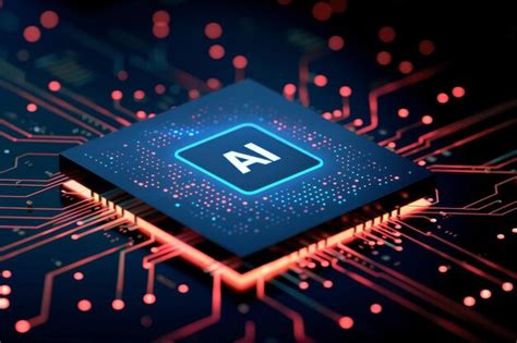 Ai Microchip On A Glowing Circuit Board Symbolizing Artificial Intelligence And High Tech