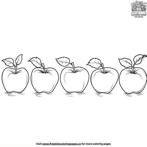 Apples In A Row Coloring Pages