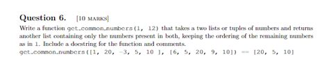 Solved Question 6 10 Marks Write A Function Getcommon