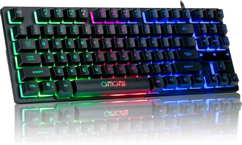 Chonchow Ergonomic Led Rainbow Keyboard For Game And Work Usb Wired Light Up