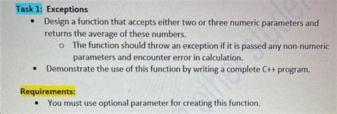 Solved Task 1 Exceptions Design A Function That Accepts