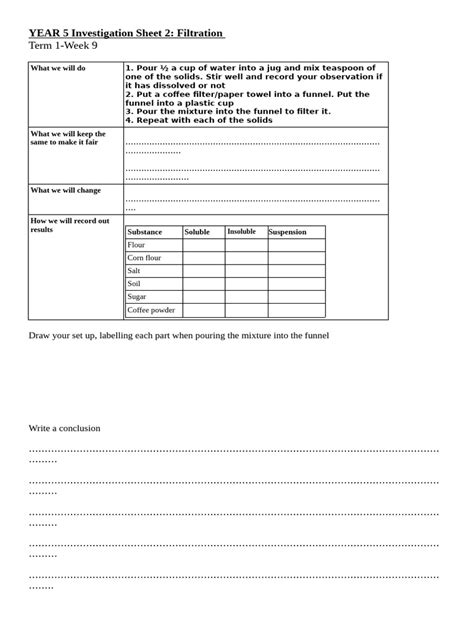 Year 5 Investigation Sheet 2 Pdf
