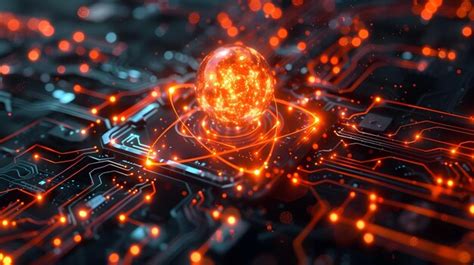 Futuristic Quantum Computing Center With Subatomic Particle Visualization Premium Ai Generated