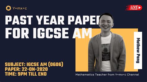 Igcse Add Math Paper 22 On 2020 0606 Live Discussion Youtube