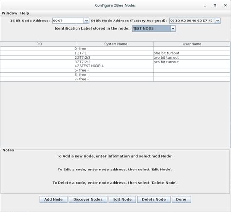 JMRI Hardware Support XBee Node Configuration Tool