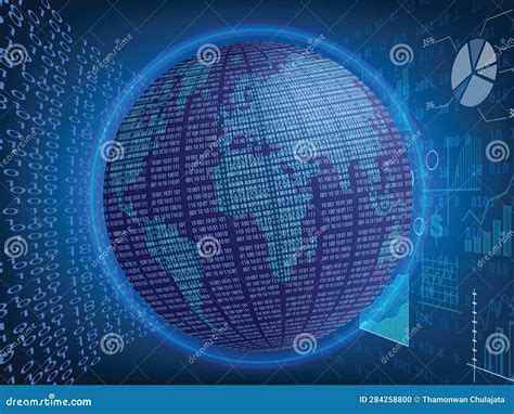 abstract infused with big data creating a tech driven world on blue