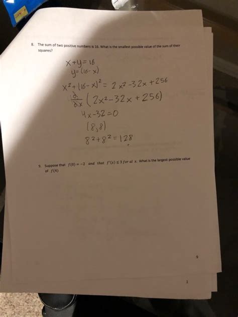 Solved Sum Of Two Positive Numbers Is 16 What Is The