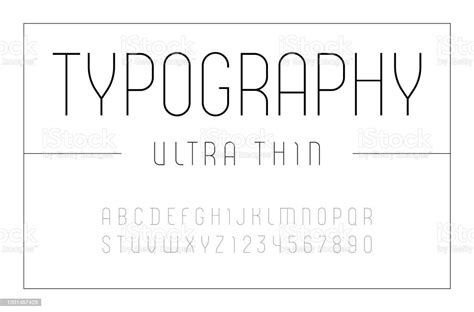 높은 글꼴 응축 초박형 알파벳 Sans 세리프 검은 글자와 숫자 0명에 대한 스톡 벡터 아트 및 기타 이미지 0명 가냘픈 개념 Istock