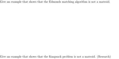 solved give an example that shows that the edmonds matching