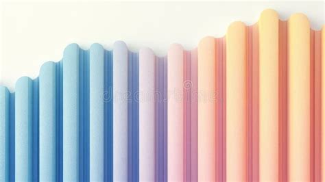A Gradient Of Colorful Wavy Paper Strips Creating A Visually Appealing Design Stock