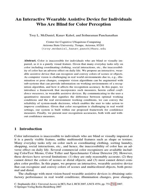 An Interactive Wearable Assistive Device For Individuals Who Are Pdf Image Segmentation