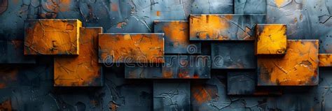 Abstract Geometry Modern Tech Meets Urban Structures Grey And Yellow Interlocking Patterns