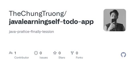 Github Thechungtruongjavalearningself Todo App Java Pratice Finally
