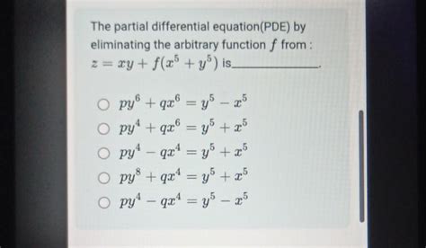 Solved The Partial Differential Equation PDE By Eliminating Chegg