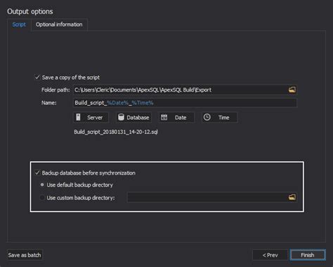 Apexsql Build Screen Shot Tour
